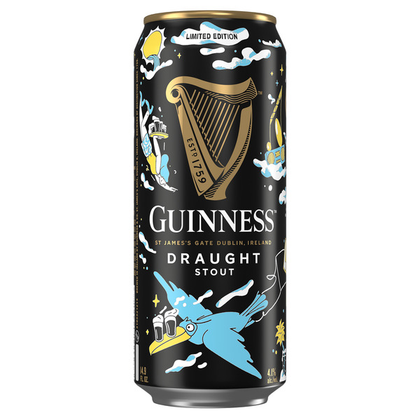 Guinness Draught Stout Limited Edition Beer, 14.9 fl oz, 4 Pack Cans, 4 ...