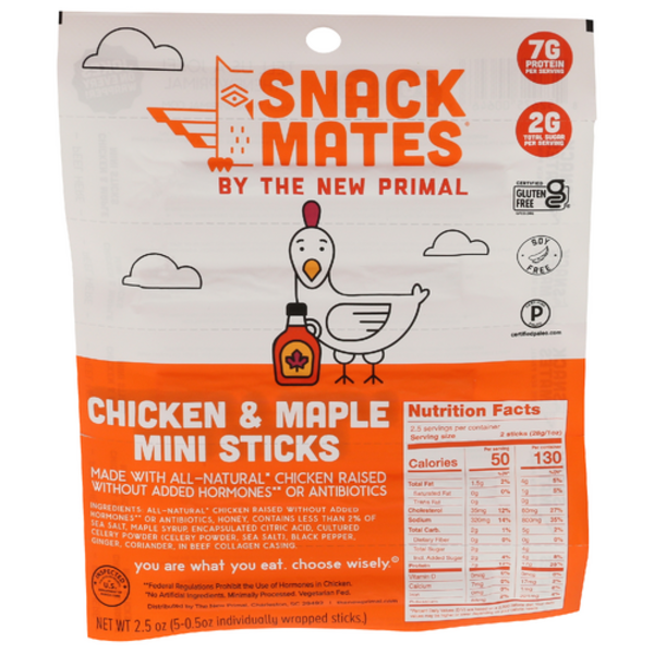 The New Primal Snack Mates, Chicken & Maple Mini Meat Sticks Same-Day ...