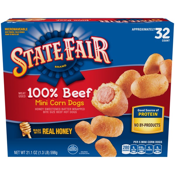 State Fair Corn Dogs, 100% Beef, Mini (32 oz) - Instacart