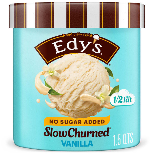 Edy's/Dreyer's SLOW CHURNED No Sugar Added Vanilla Light Ice Cream Same ...