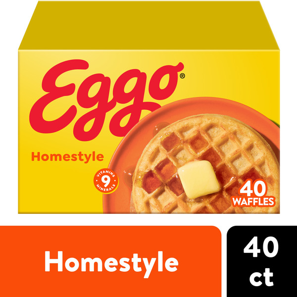 Kellogg’s Eggo Homestyle Waffles, Frozen Breakfast, Easy Breakfast, 40 ...