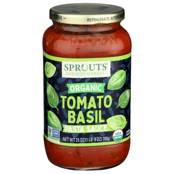 Sprouts Farmers Market Sprouts Organic Tomato Basil Pasta Sauce Same ...