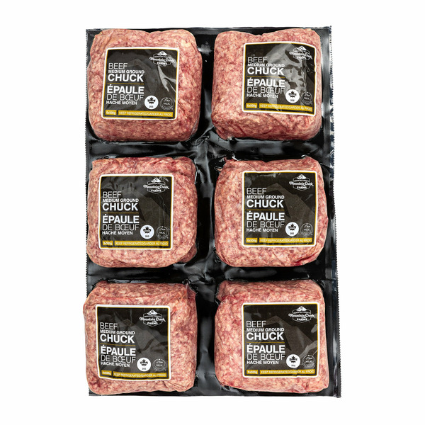 Mountain Creek Farms Beef Medium Ground Chuck, 6 × 500 g Same-Day ...