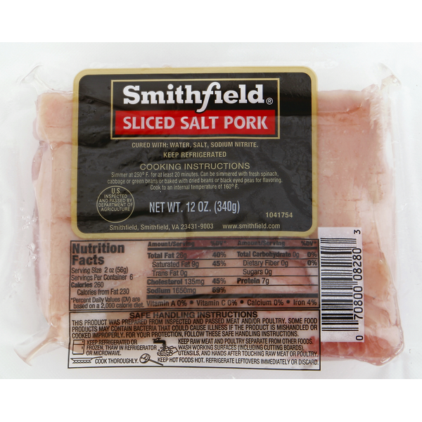 Smithfield Pork, Salt, Sliced (12 oz) - Instacart
