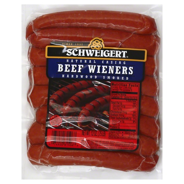 Schweigert Wieners, Beef, Hardwood Smoked (12 oz) - Instacart