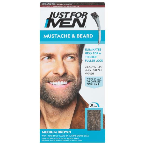 Just For Men Mustache & Beard Color, Medium Brown M-35 Same-Day ...