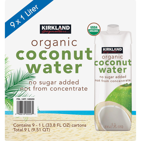 Kirkland Signature Organic No Sugar Added Coconut Water Same-Day ...