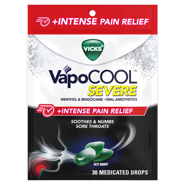Vicks Vapocool Severe Icy Mint +intense Pain Relief Medicated Drops ...