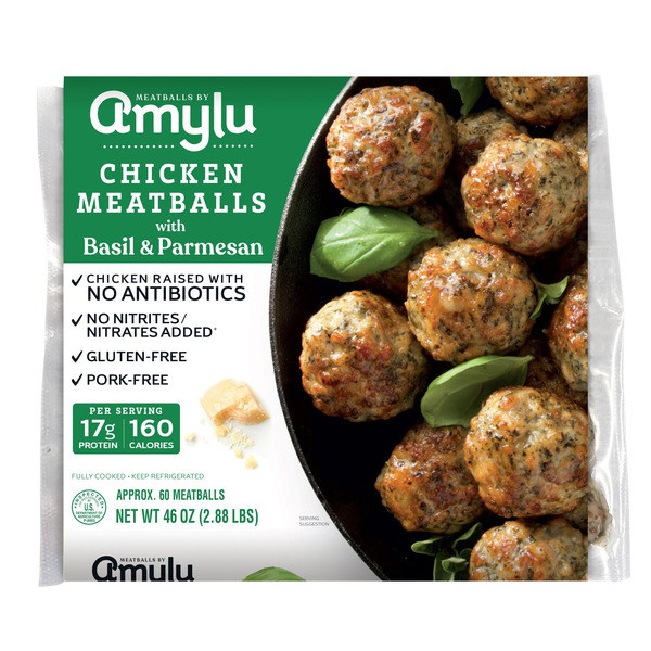 Meatballs by Amylu Basil & Parmesan Chicken Meatballs Same-Day Delivery ...