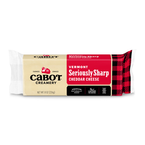 Cabot Seriously Sharp Cheddar Cheese Block, 8 oz Same-Day Delivery or ...