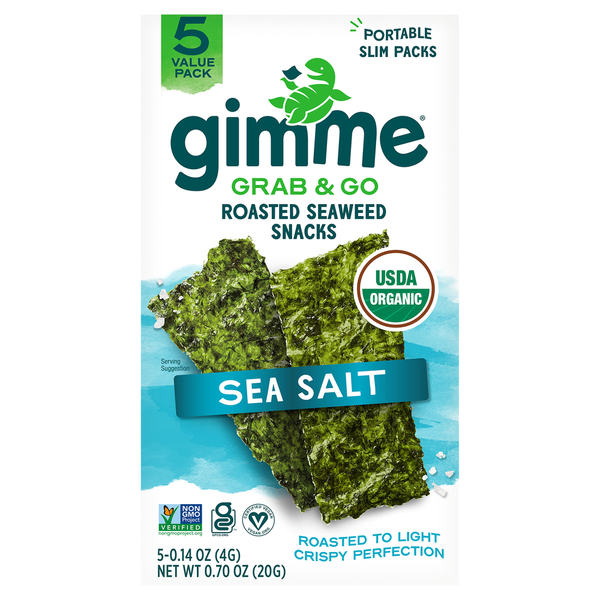 gimMe Seaweed Snacks, Roasted, Sea Salt, 5 Value Pack Same-Day Delivery ...