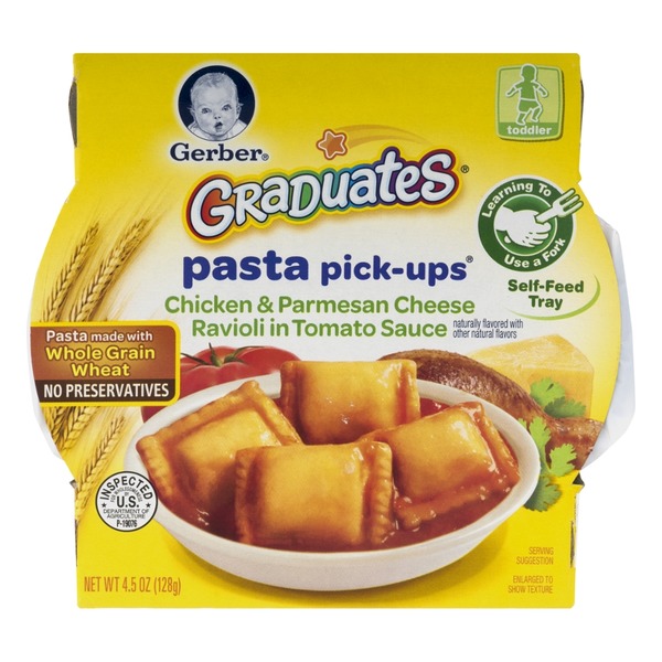 Gerber Graduates Pasta Pick-Ups Chicken & Parmesan Cheese Ravioli in ...