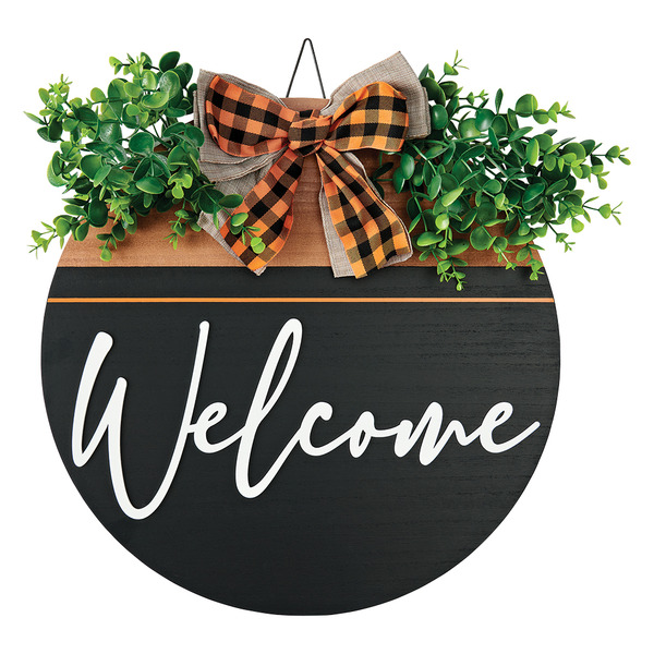 ALDI Huntington Home Welcome Wood Circle Sign - Black Same-Day Delivery ...
