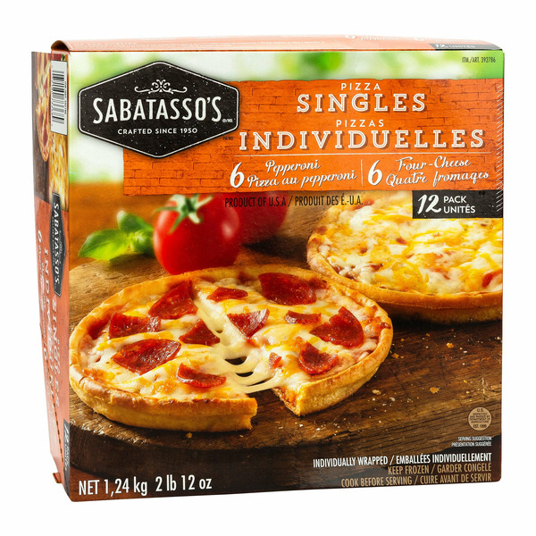Sabatasso's Pizza, Pepperoni/Four Cheese, Singles, 12 Pack Same-Day ...
