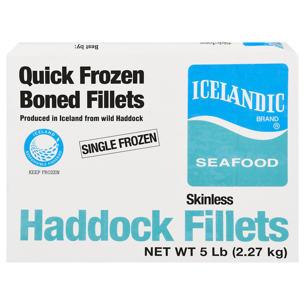 Icelandic Haddock Fillets, Skinless, Quick Frozen, Boned Same-Day ...