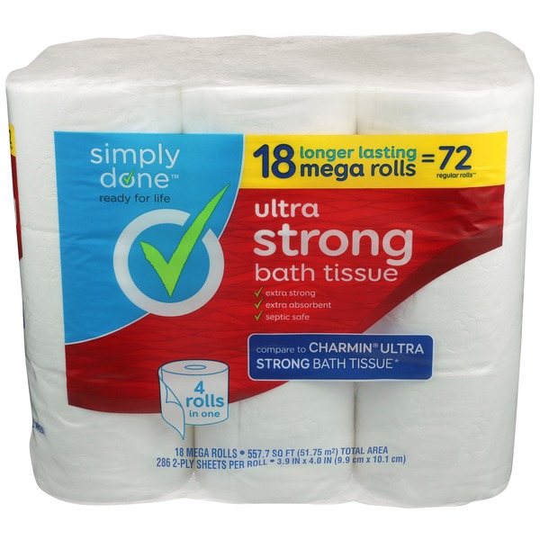 Simply Done 5148 Sheet Ultra Strong Bath Tissue Mega Rolls (18 ct ...