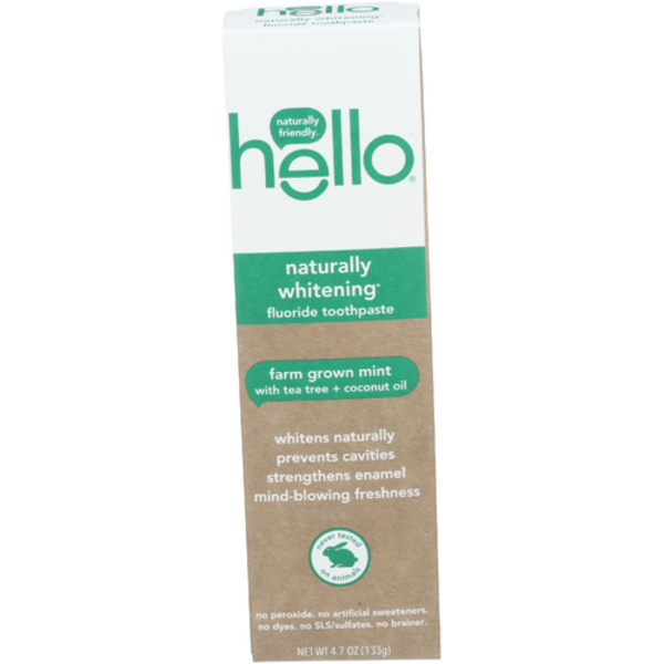 hello Naturally Whitening Toothpaste with Fluoride, Farm Grown Mint ...