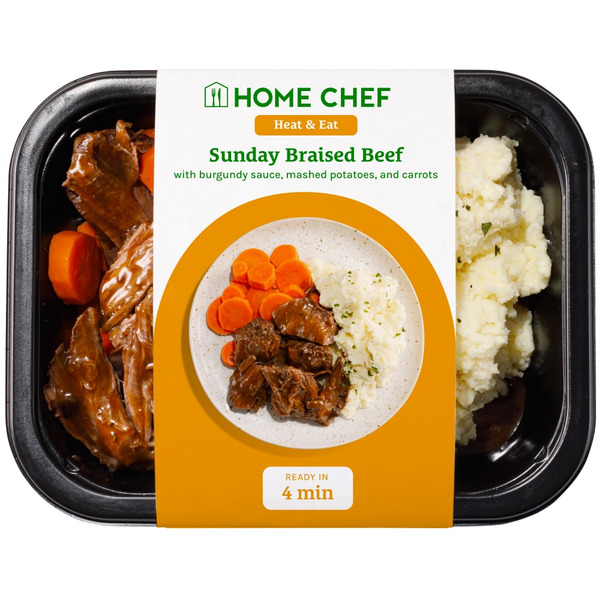 Kroger Home Chef Sunday Braised Beef With Burgundy Sauce, Mashed ...