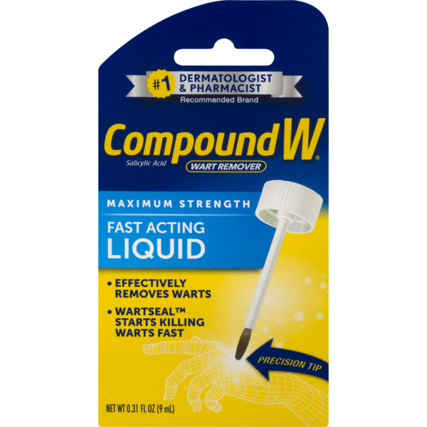 CompoundW Wart Remover Maximum Strength Fast Acting Liquid (0.31 fl oz ...