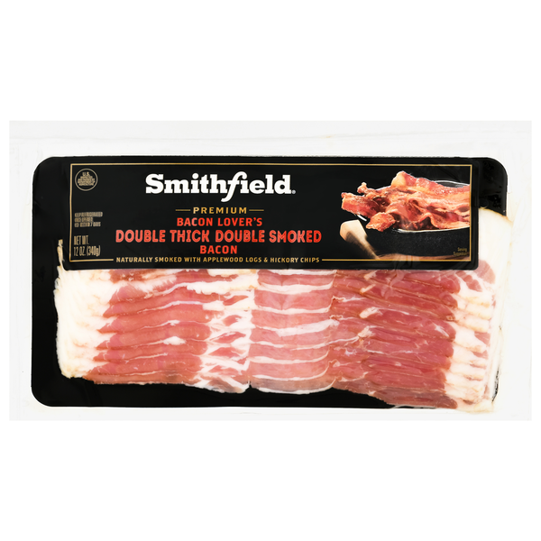 Smithfield Bacon, Double Smoked, Double Thick, Premium Same-Day ...