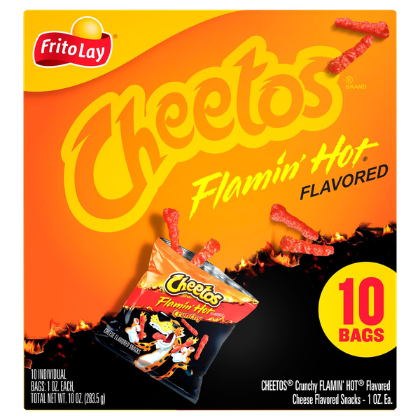 Cheetos Cheese Flavored Snacks, Flamin' Hot Flavored, Crunchy Same-Day ...