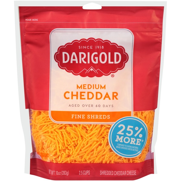 Darigold Fine Cut Shredded Yellow Cheddar Cheese (10 oz) - Instacart