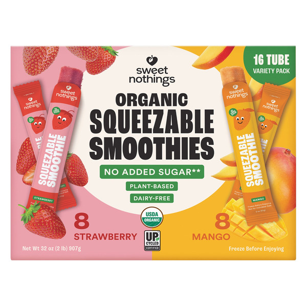 Sweet Nothings Squeezable Smoothies Strawberry with Beet and Mango with ...
