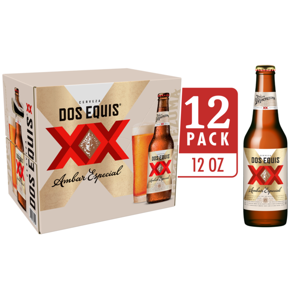 Dos Equis Ambar Mexican Lager Beer, 12 Pack, 12 fl oz Bottles Same-Day ...