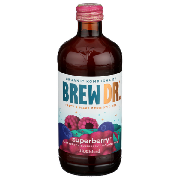 Brew Dr. Kombucha Superberry, w/Raspberry, Blueberry & Oolong Tea Same ...