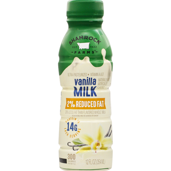 Shamrock Farms Milk, 2% Reduced Fat, Vanilla (12 oz) - Instacart
