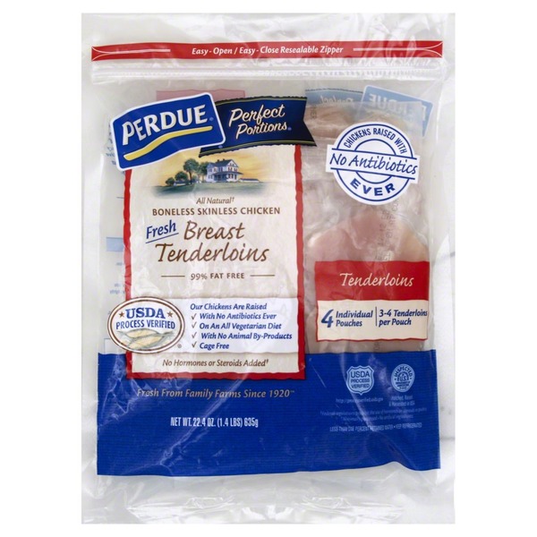 Perdue Chicken Breast Tenderloins Boneless Skinless - 4 CT (22.4 oz ...