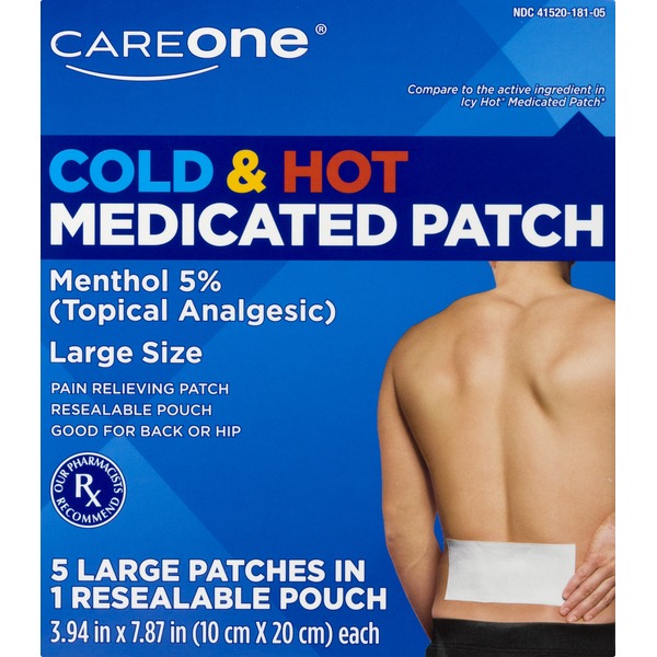 CareOne Medicated Patch, Cold & Hot, Large Size (5 each) - Instacart