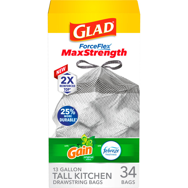 Glad ForceFlex Plus Bags Gain Scent Original Same-Day Delivery or ...