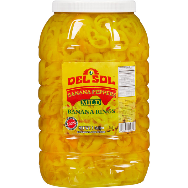 Del Sol Yellow Banana Pepper Rings, Mild, 1 Gallon Same-Day Delivery ...