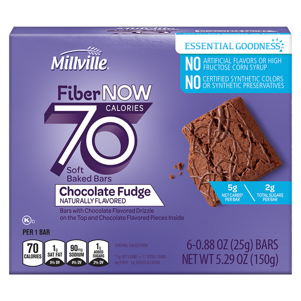 Millville Fiber Now 70 Calorie Chocolate Fudge Bars Same-Day Delivery ...