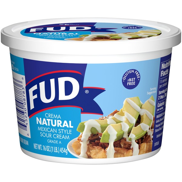 Fud Crema Natural Mexican Style Sour Cream (16 oz) - Instacart
