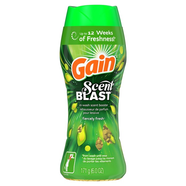 Gain , Scent Blast, In-Wash Scent Booster Beads, Fiercely Fresh (6 oz ...