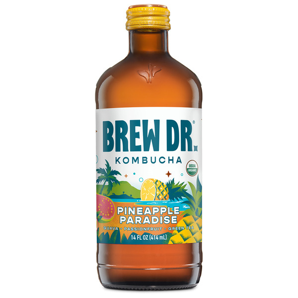 Brew Dr. Kombucha Pineapple Paradise, Organic Kombucha Same-Day ...