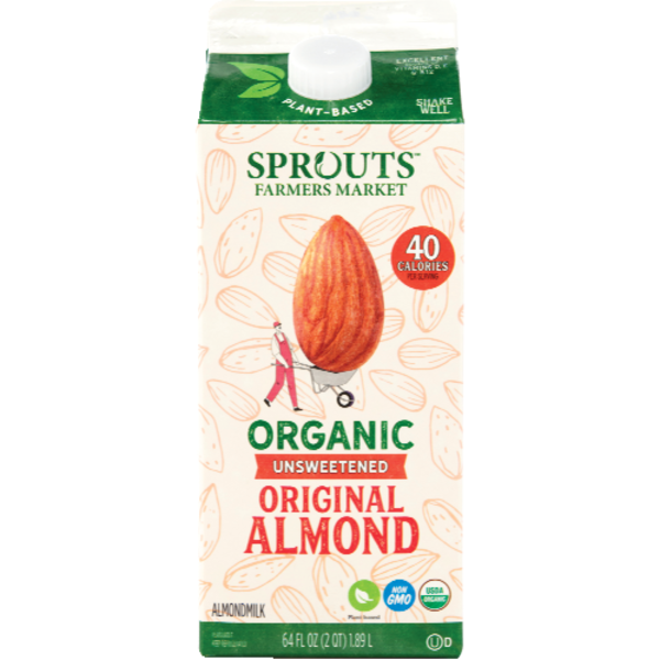 Sprouts Farmers Market Sprouts Organic Unsweet Original Almond Milk ...