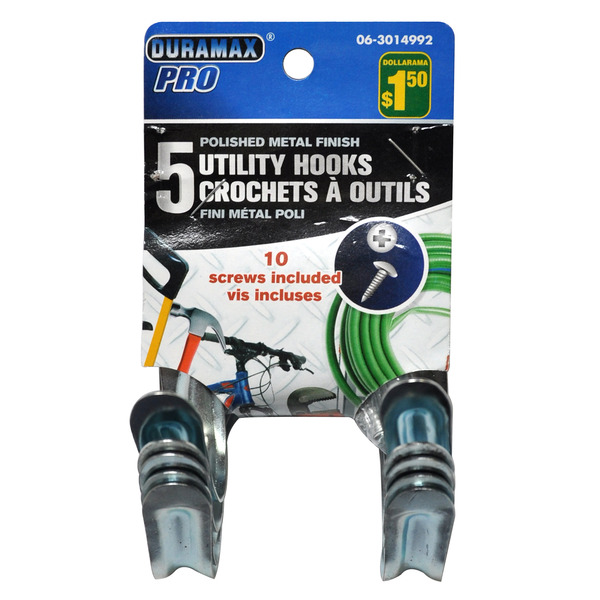 Utility Hooks U-Shaped With 10 Screws Same-Day Delivery | Dollarama