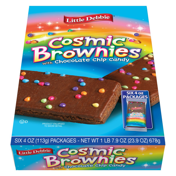 Little Debbie Cosmic Brownies with Chocolate Chip Candy, 4 oz, 6 ct ...