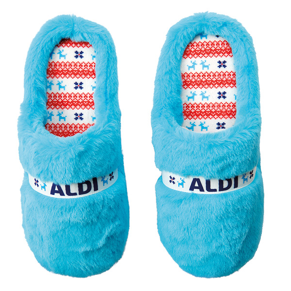 ALDI ALDI Ladies Fair Isle Gear Slippers - Light Blue - Size 5/6 Same ...