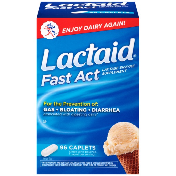 Lactaid® Fast Act Caplets Posted 5/7/2014 Lactase Enzyme Supplement (96 ...