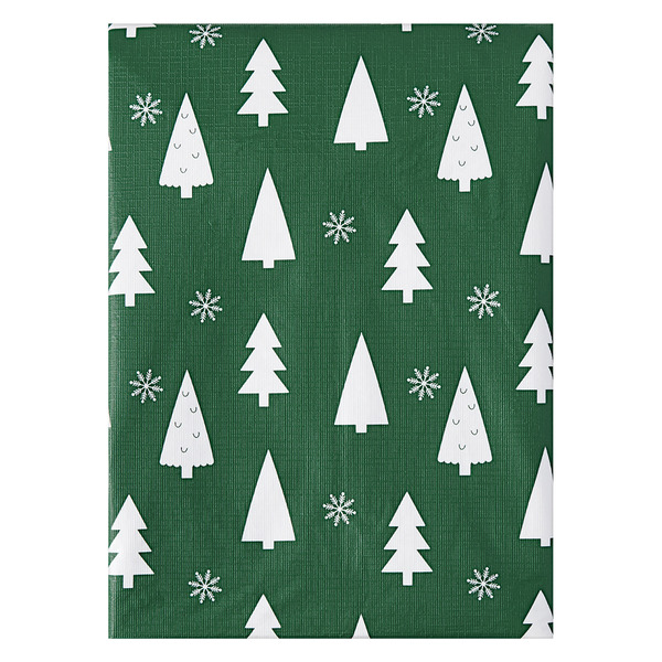 ALDI Merry Moments Green Trees Vinyl Tablecloth Same-Day Delivery or ...
