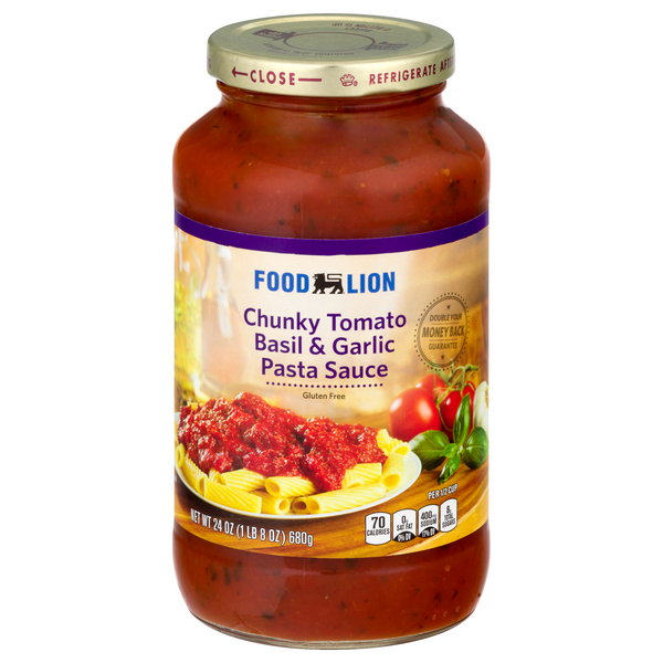 Food Lion Food Lion Pasta Sauce, Tomato Basil & Garlic, Chunky Same-Day ...