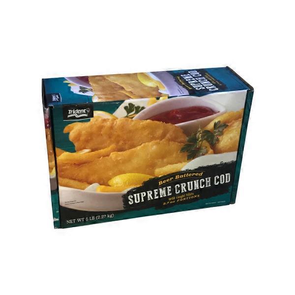 Trident Seafoods Beer Battered Supreme Crunch Cod Fillet (5 lb) - Instacart