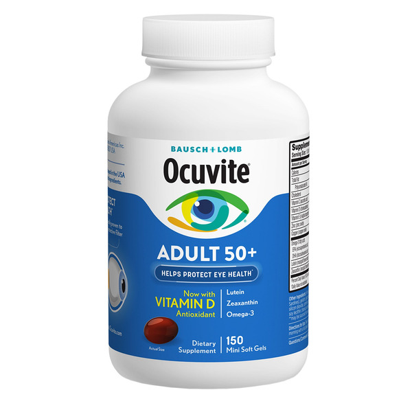 Bausch + Lomb Ocuvite Adult 50+ Eye Vitamin & Mineral Supplement Soft ...
