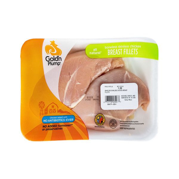 Gold'n Plump Boneless Skinless Chicken Breast Fillets Same-Day Delivery ...