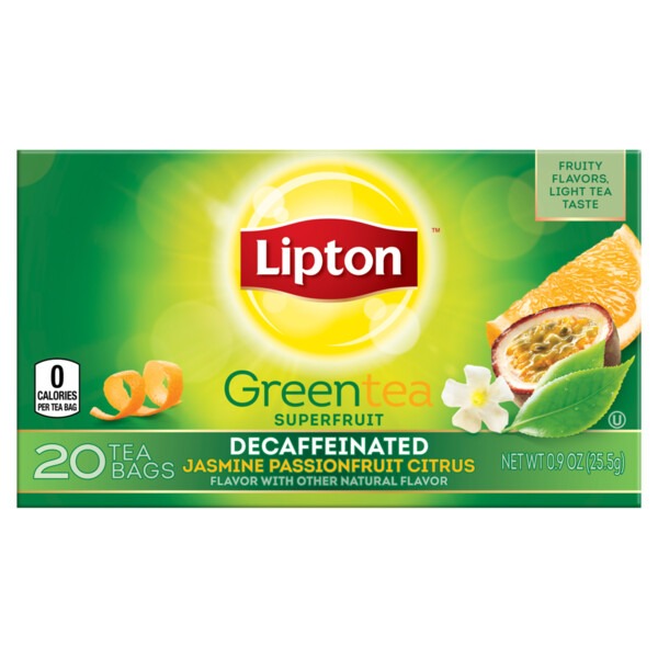 Lipton Green Tea Bags Decaf Jasmine Passionfruit With Citrus (20 ct ...