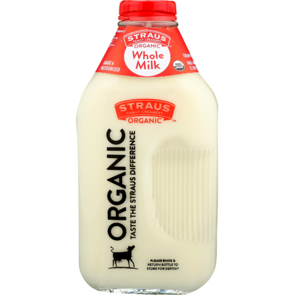 Straus Family Creamery Organic, Whole Milk - Cream Top Same-Day ...